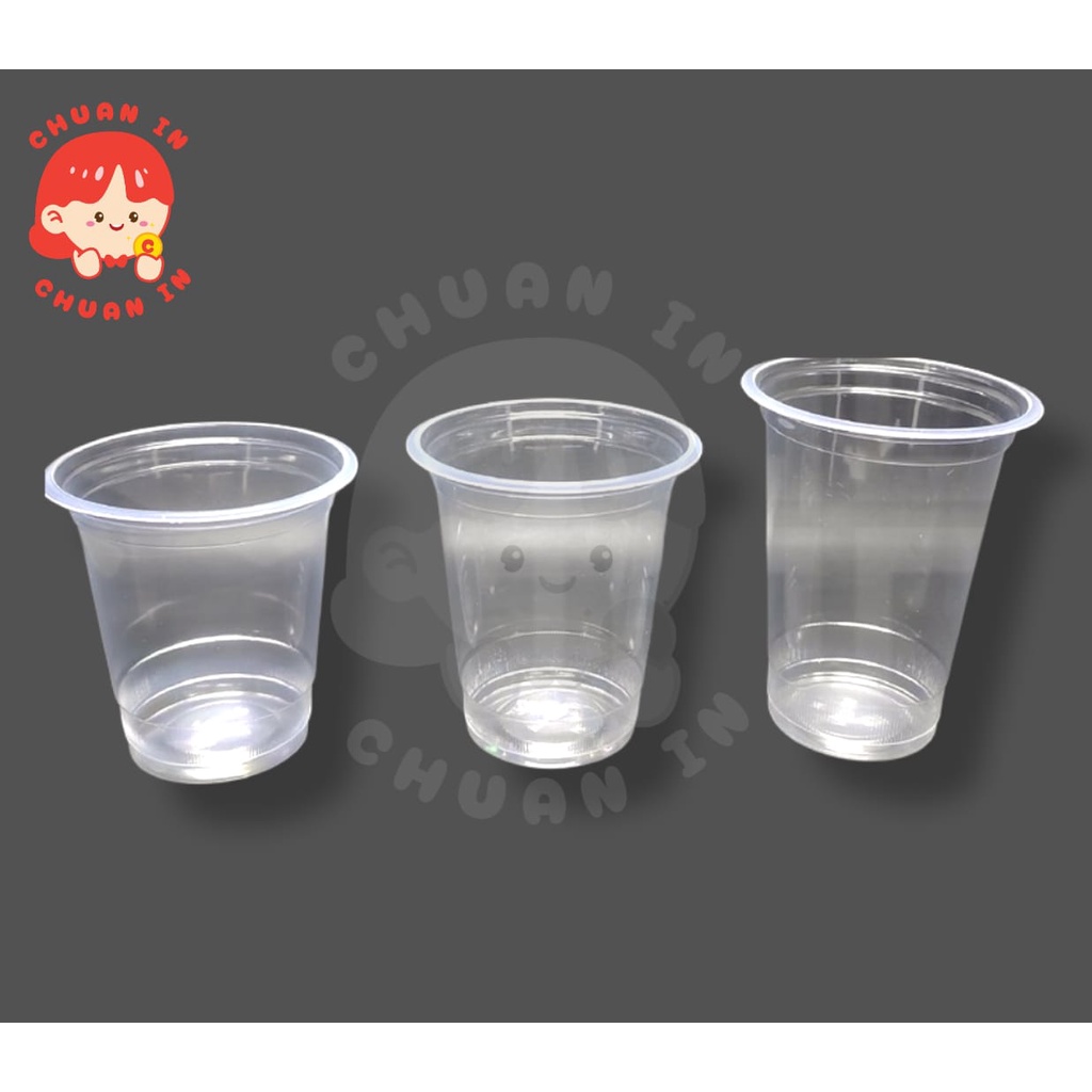 Jual Gelas plastik bening 12Oz, 14Oz ,16Oz [50pcs] / plastik cup pp ...