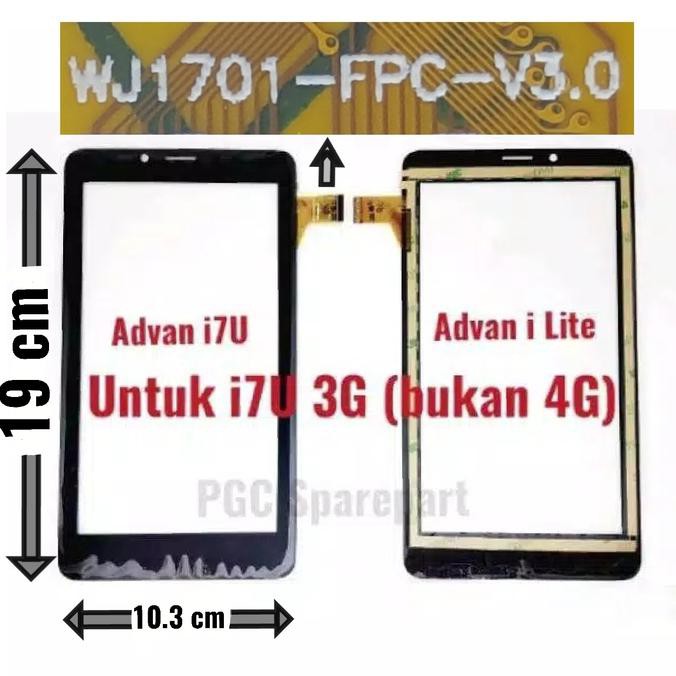 Jual TOUCHSCREEN ORIGINAL TOUCHSCREEN TABLET ADVAN I7U 3G - ADVAN I LITE 3G - TAB TS - HITAM ...