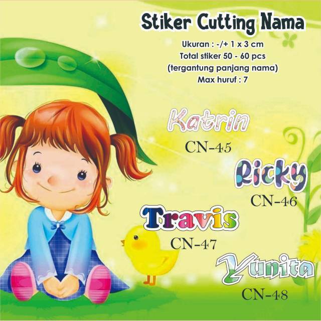 Jual STIKER CUTTING NAMA VINYL TEBAL / STIKER PENSIL / STIKER BUKU ...
