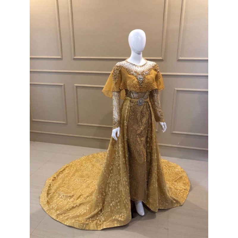 Jual GAUN PENGANTIN BOLERO GOLD MURAAH | Shopee Indonesia