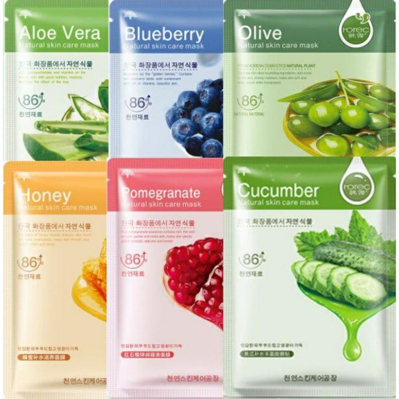 Jual Sheet Mask Rorec Paket 10k(Sheet mask 4 pcs) | Shopee Indonesia