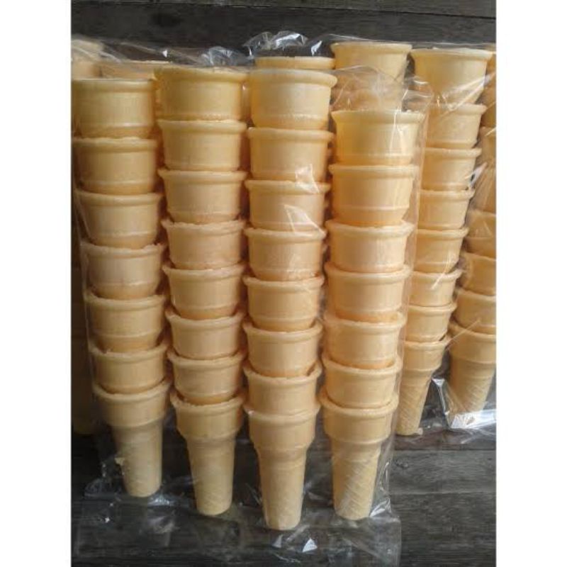 Jual cone ice cream corong eskrim kerupuk es | Shopee Indonesia