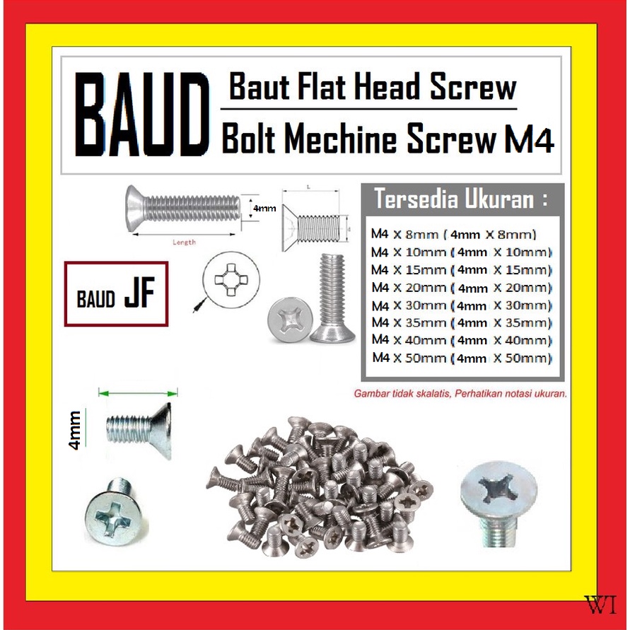 Jual BAUT OBENG BAUD JF M4 GALVANIS SEKRUP 6 8 12 10 15 20 25 30 35 40 45 50mm | Shopee Indonesia