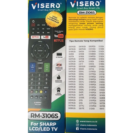 Jual REMOTE LCD LED TV SHARP RM 3106S | Shopee Indonesia