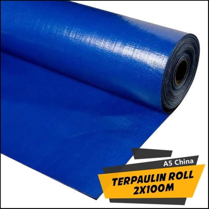 Jual TERPAL ROLL A5/ROLLAN/PLASTIK/KOLAM/TENDA/TRUK Uk. 2X100m BIRU ...