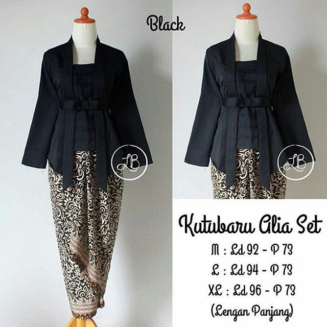 Jual Setelan Kebaya Modern Kutu Baru / Kutubaru Alia Hitam Dan Pilihan Warna Lain | Shopee Indonesia