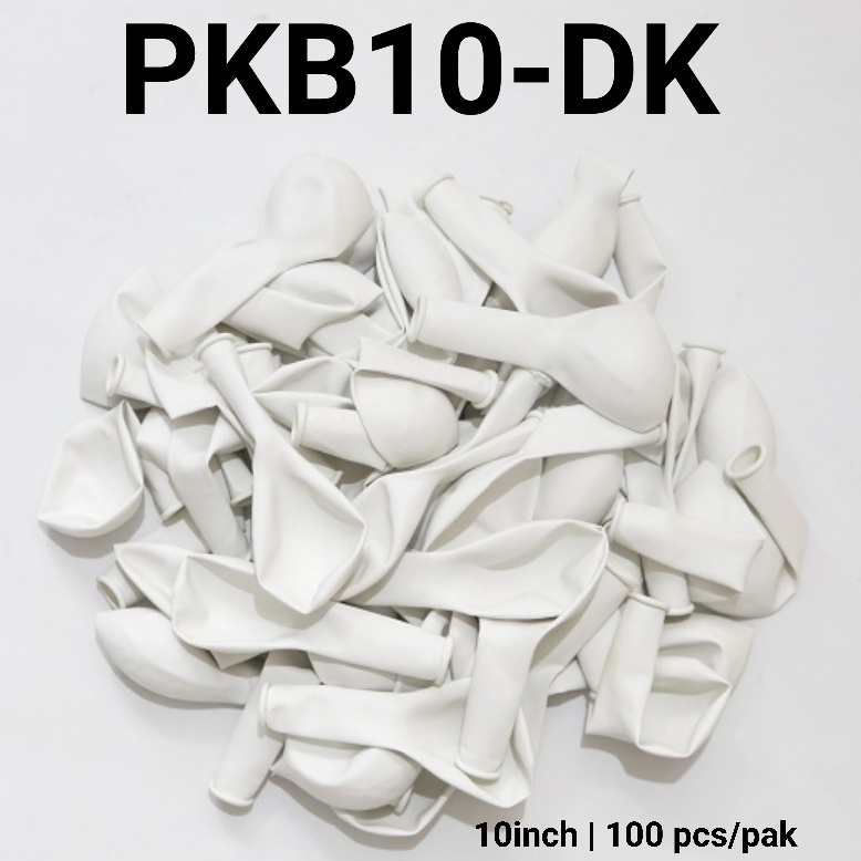 Jual PKB10-DK Balon latex 10 inch 1 pak isi 100 tebal putih (Balon ...