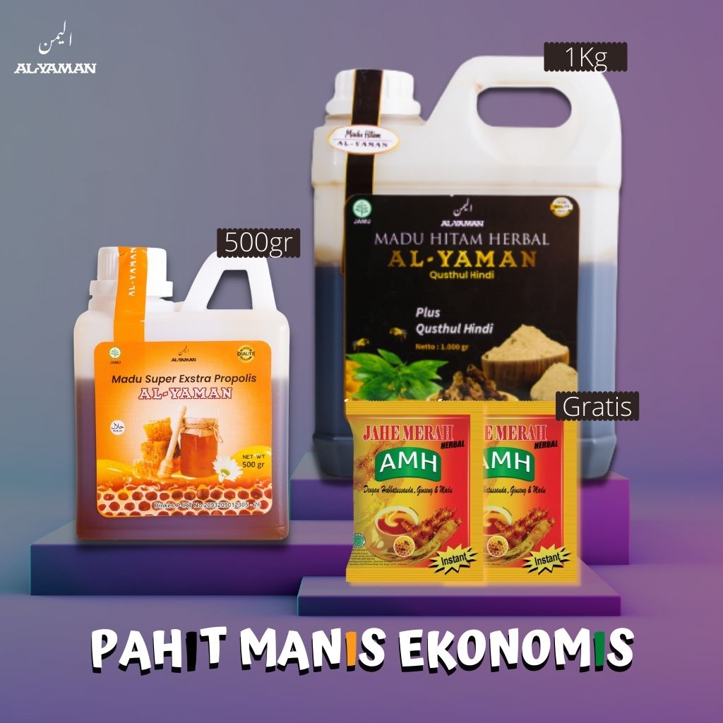 Jual Paket Paman Eko Pahit Manis Ekonomis Madu Qusthul Hitam pahit 1KG ...