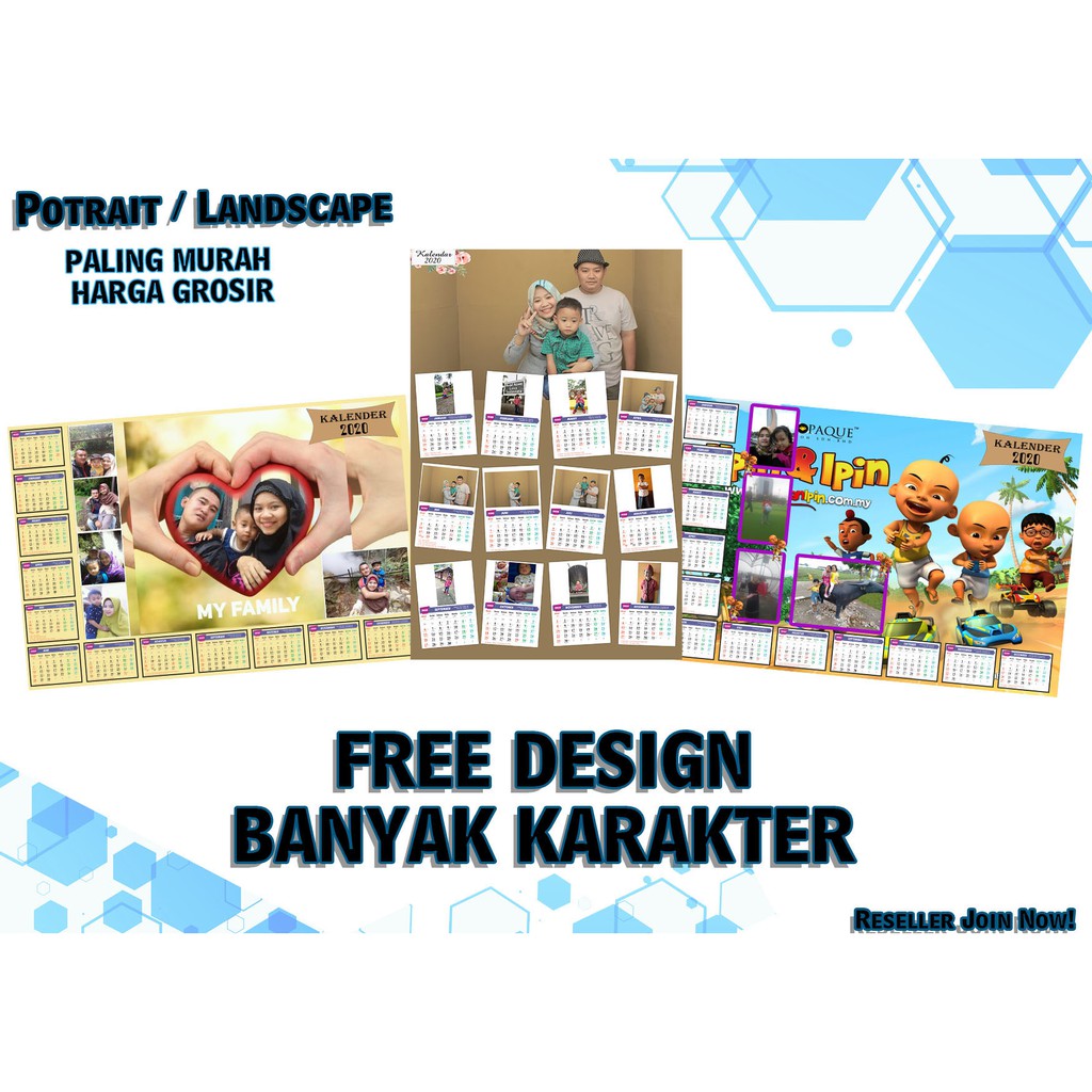 Jual Kalender Custom Tahun 2026 Free Lubang Free Design Murah | Shopee ...