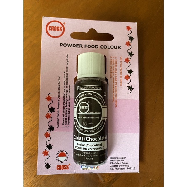 Jual Cross Food coloring powder 15gr Chocolate pewarna makanan bubuk ...