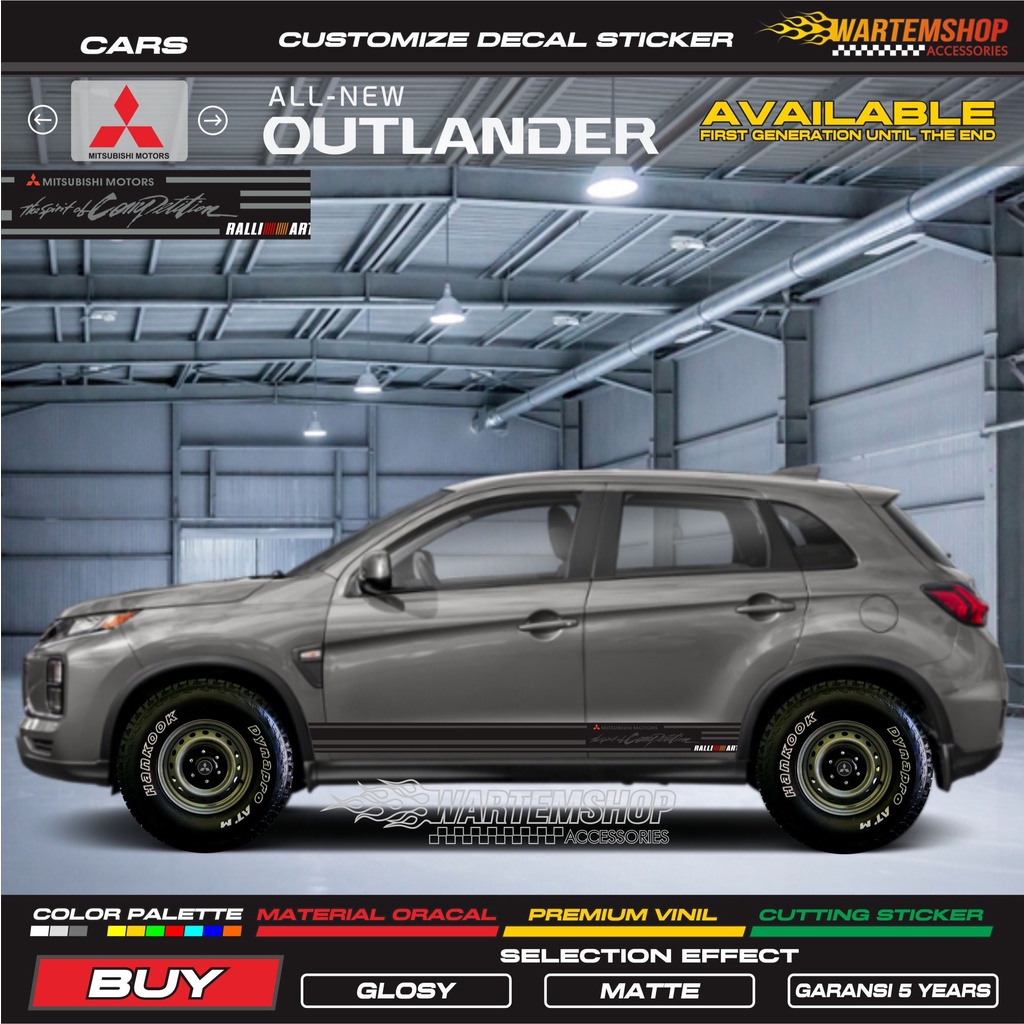 Jual SIDE DECAL MITSUBUSHI OUTLANDER RALLI ART BLACK | Shopee Indonesia
