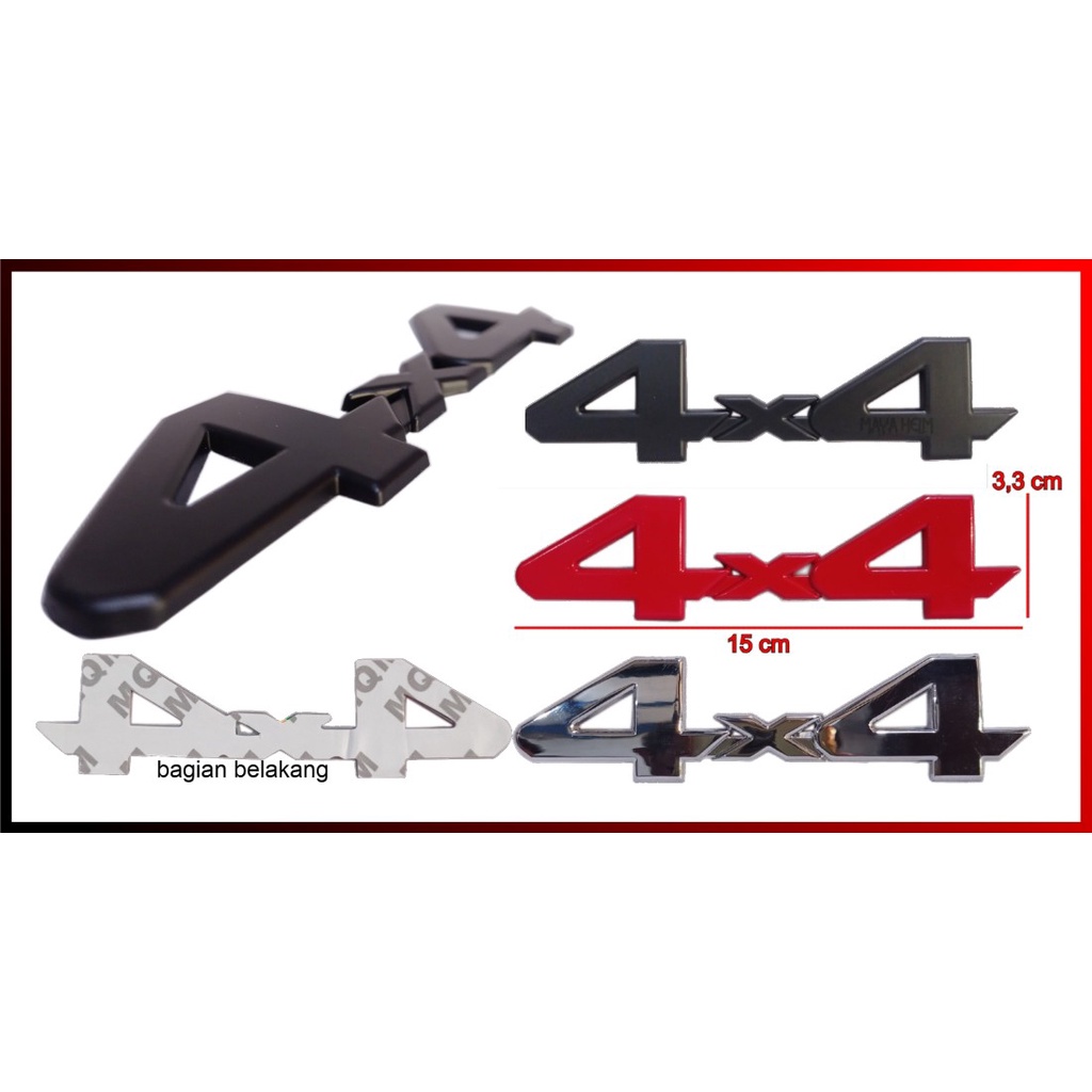Jual Emblem Logo Mobil 4WD Four Wheel Drive 4x4 Warna Best Quality ...