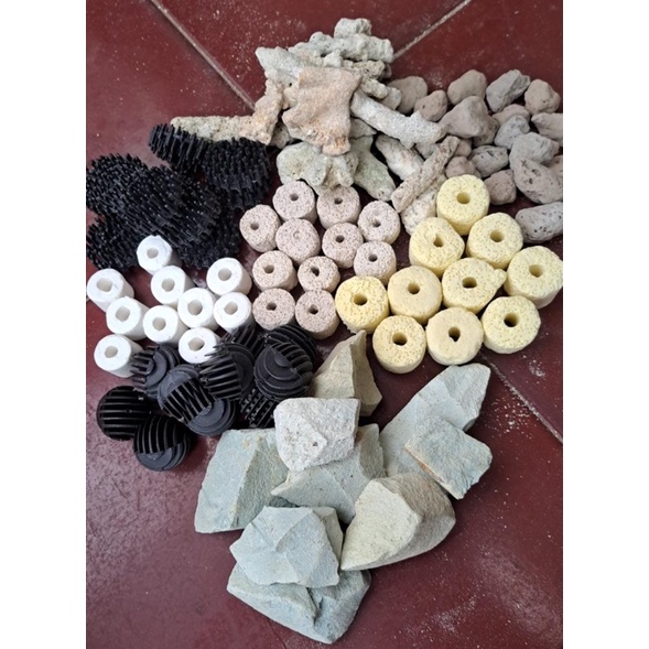 Jual MEDIA FILTER AQUARIUM MIX 8 IN 1 PENJERIH AIR + JARING 500GR ...