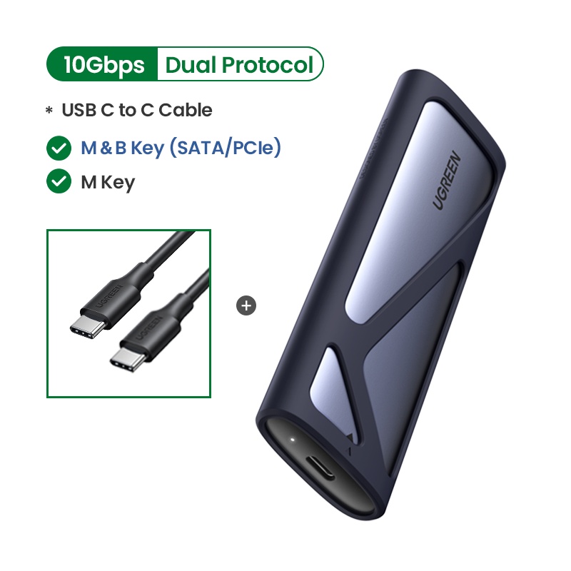 Jual UGREEN M.2 NVMe SSD Casing Enclosure 10Gbps NVMe NGFF M2 SSD Dual ...