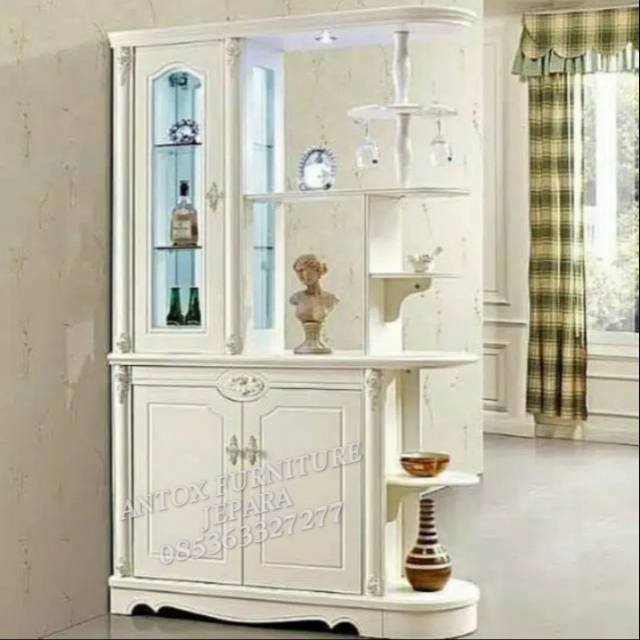 Jual Lemari mini bar finishing cat Duco white | Shopee Indonesia