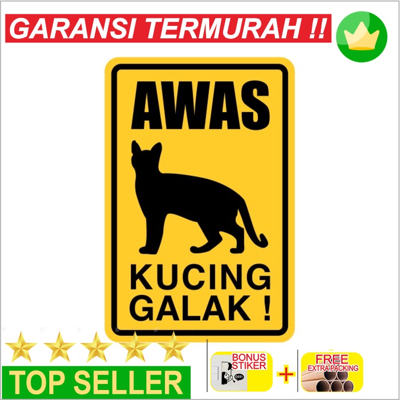Jual Grosir RAMBU AWAS KUCING GALAK 20CM X 30CM PLAT ALUMUNIUM Keren ...