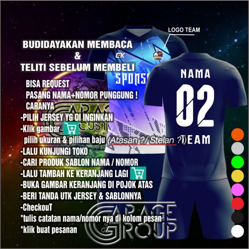 Jual Reques Sablon Nama/Nomor/Nama Team/Club/Nama Sponsor//Logo/Dan ...