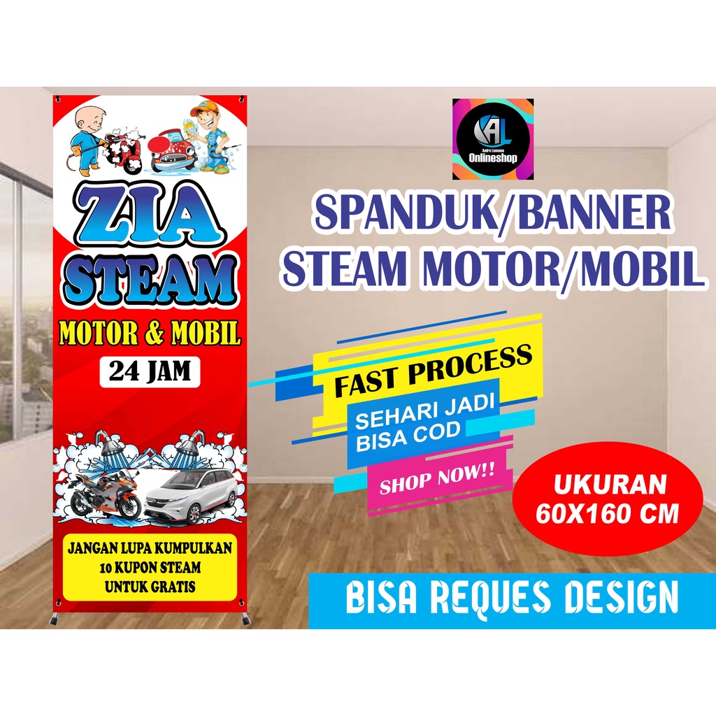 Jual Spanduk, Banner Steam Motor | Shopee Indonesia
