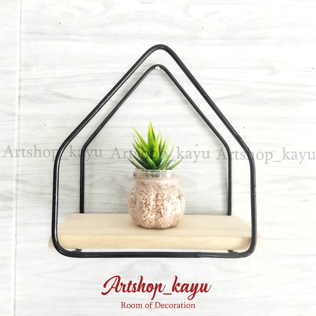 Jual Rak Dinding Kayu besi Hiasan dinding rumah Rak dinding kamar ...