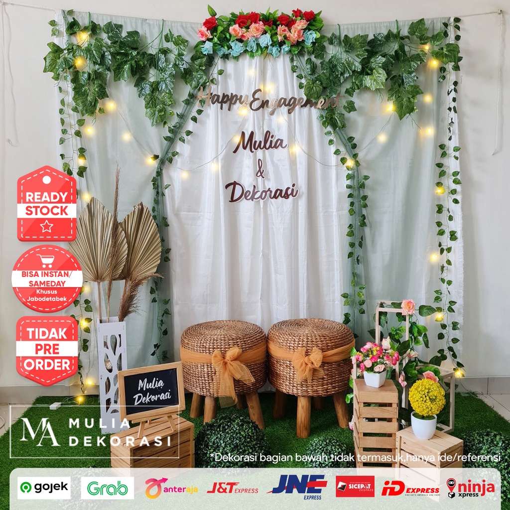 Jual Dekorasi Lamaran Tunangan Backdrop Nikahan PhotoBooth DIY Akad ...