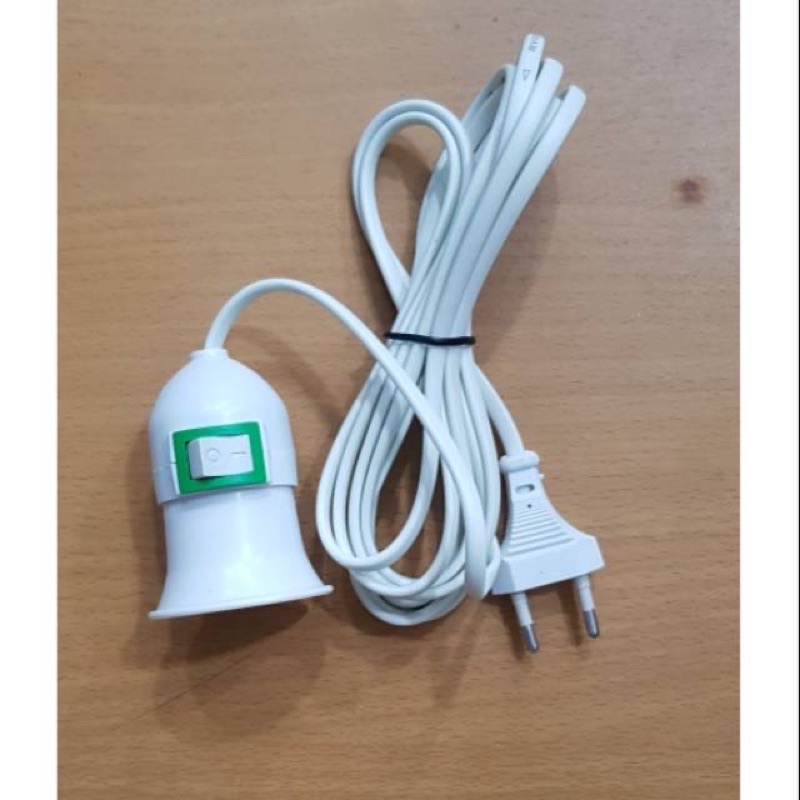 Jual Fitting Lampu Sambungan Lampu Colokan Lampu Panjang 3 Meter Ada ON ...