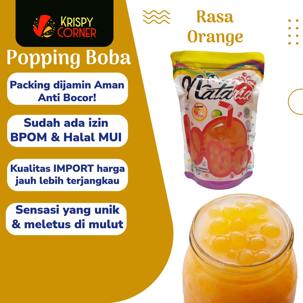 Jual Poping Boba Rasa Orange 500g Jelly Mutiara popping boba pecah ...
