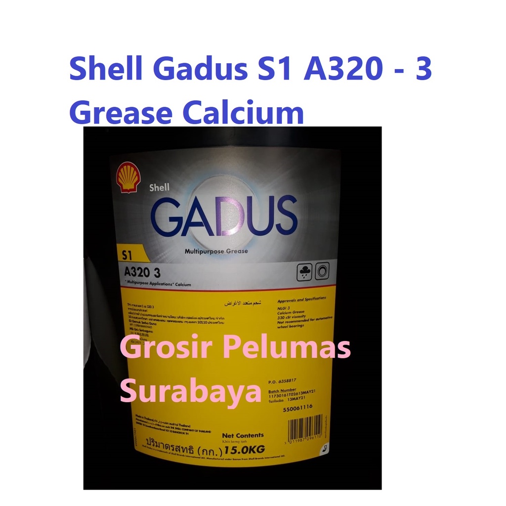 Jual Grease SHELL Gadus S1 A320 3 Gemuk Stempet Calcium multipurpose ...