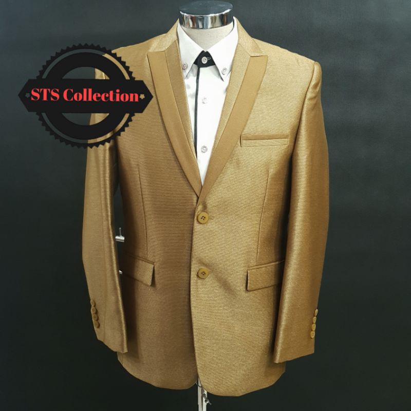 Jual Jas celana Gold RM / Jas gold / Jas pengantin pria modern / Jas ...