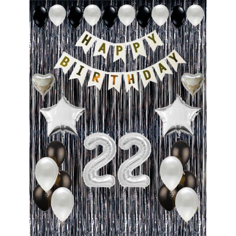 Jual PAKET DEKORASI ULANG TAHUN/ HAPPY BIRTHDAY TEMA HITAM UK. 2 X 2 ...