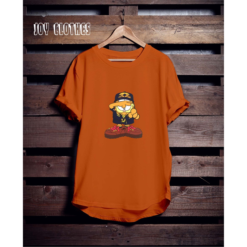 Jual GARFIELD RAPPER ORANGE TSHIRT -KAOS GARFIELD- KAOS KOLEKSI ...