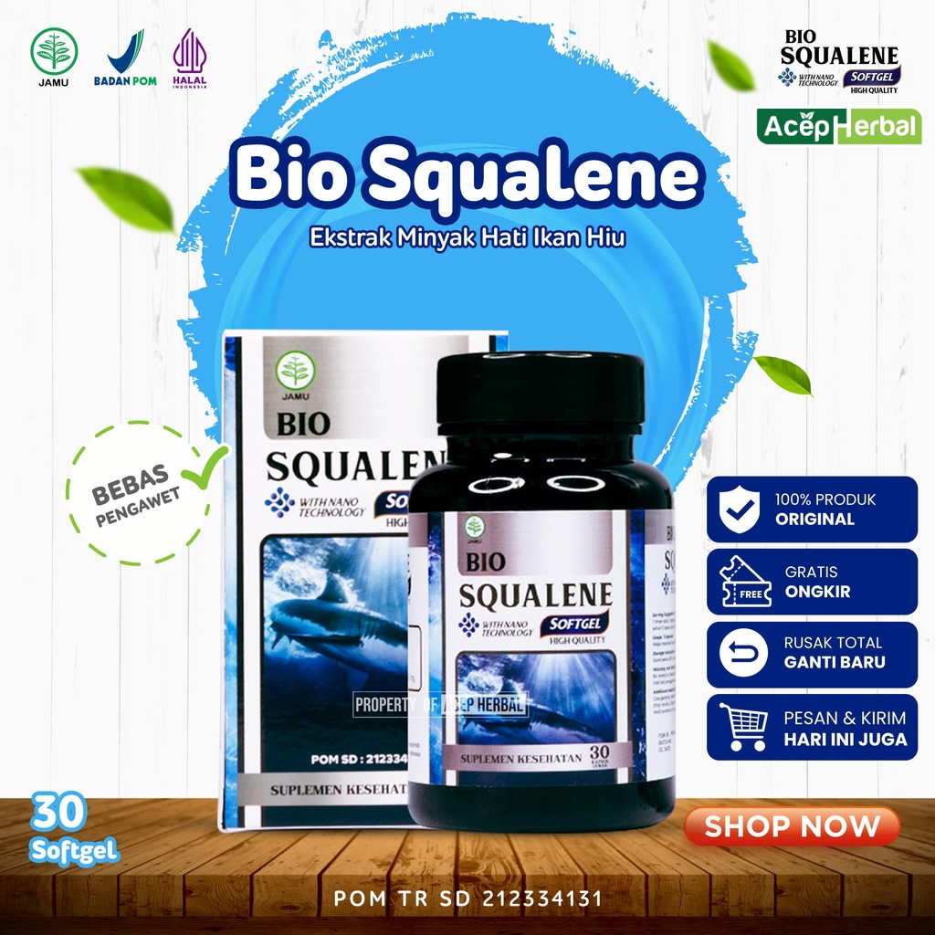 Jual Bio Squalene Softgel Minyak Hati Ikan Hiu Omega 3 6 9 Fish Oil ...