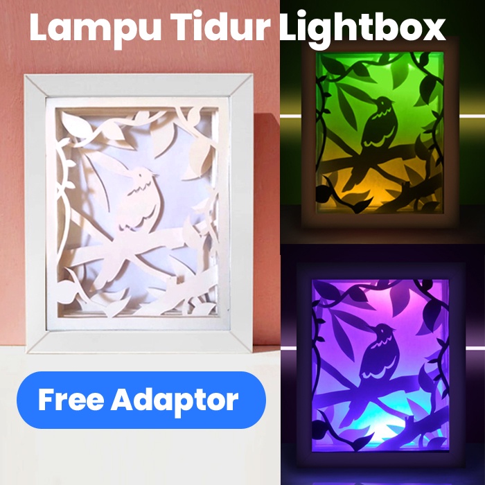 Jual Lampu Tidur Hias -Lightbox papercut (Model Versi Burung) | Shopee ...