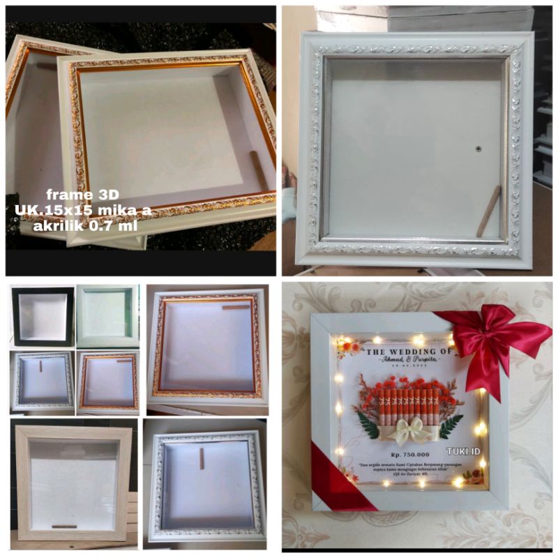 Jual frame 3D custom UK.15x15 cm mika akrilik 0.5ml | Shopee Indonesia