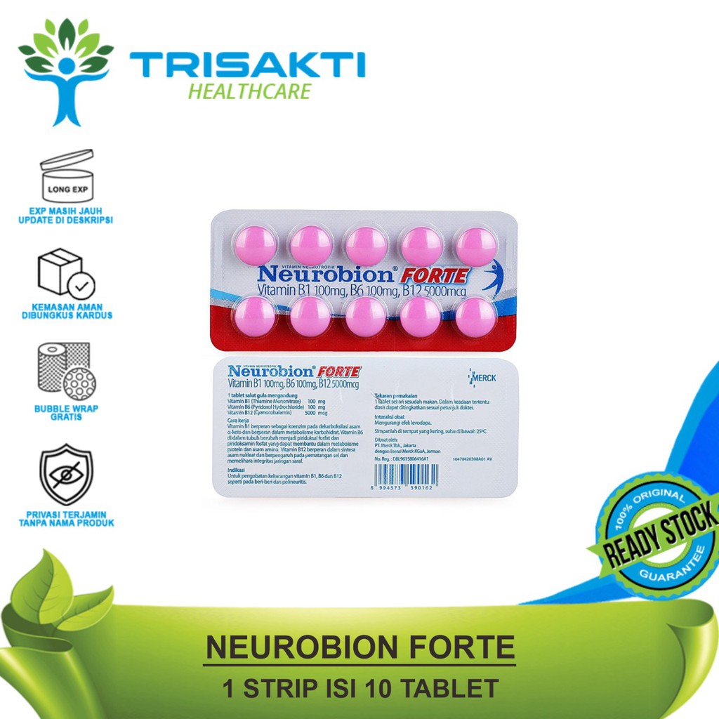 Jual NEUROBION FORTE 1 STRIP ISI 10 TABLET VITAMIN NEUROTROPIK | Shopee ...