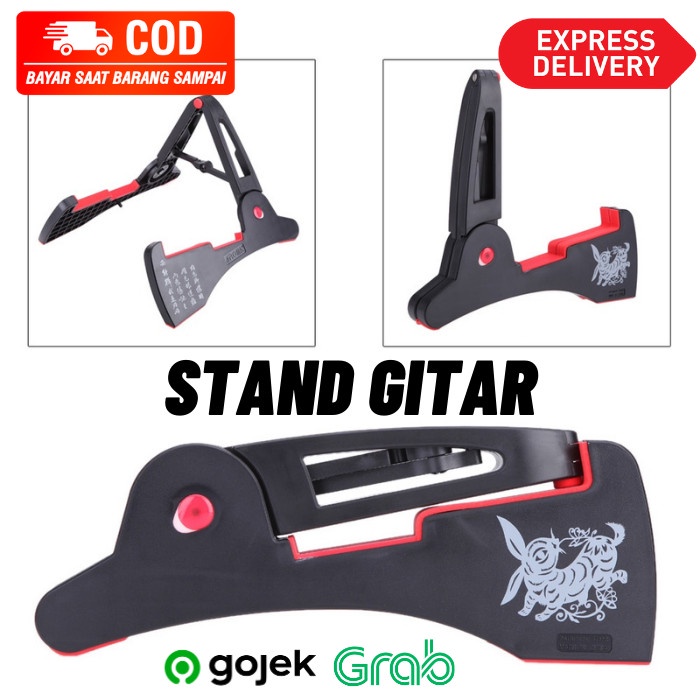 Jual Stand Gitar Lipat Dudukan Gitar Sandaran Gitar Akustik dan Bass ...