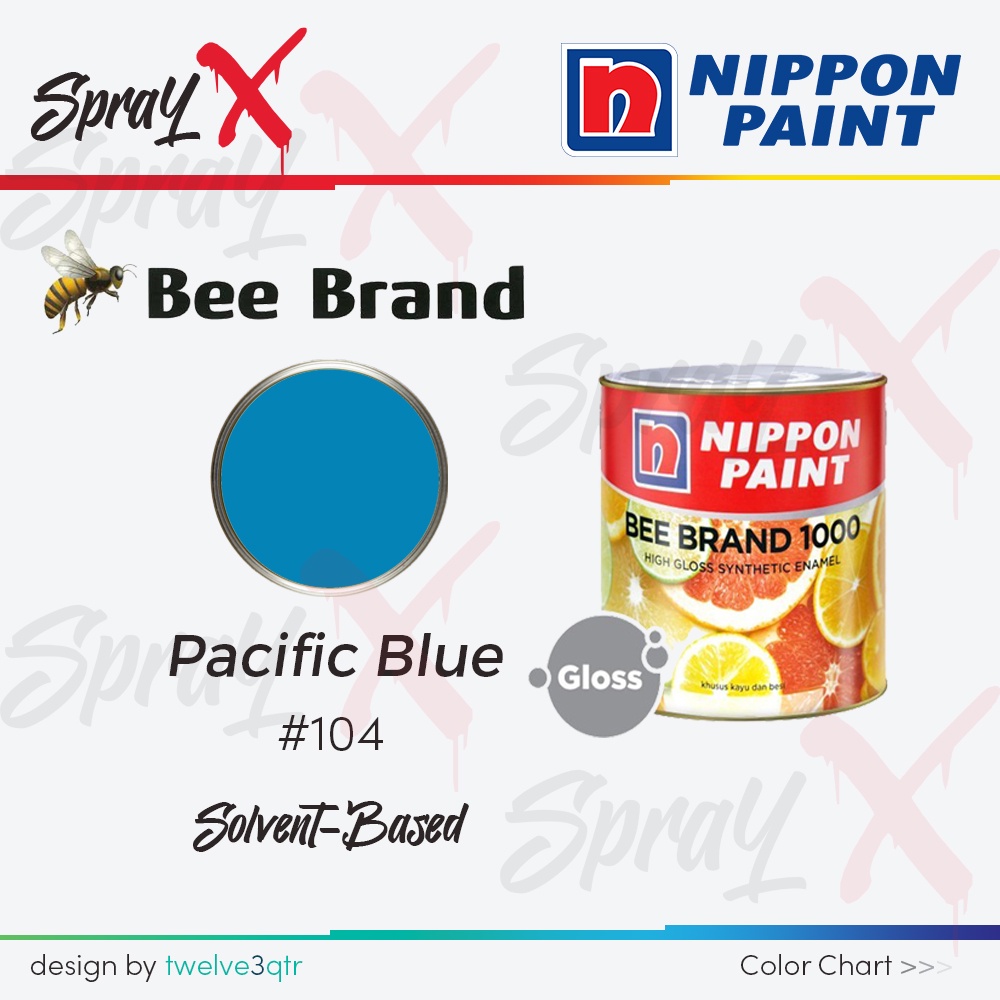 Jual BEE BRAND 1000 PACIFIC BLUE 104 / BIRU MUDA #104 100CC - CAT ...