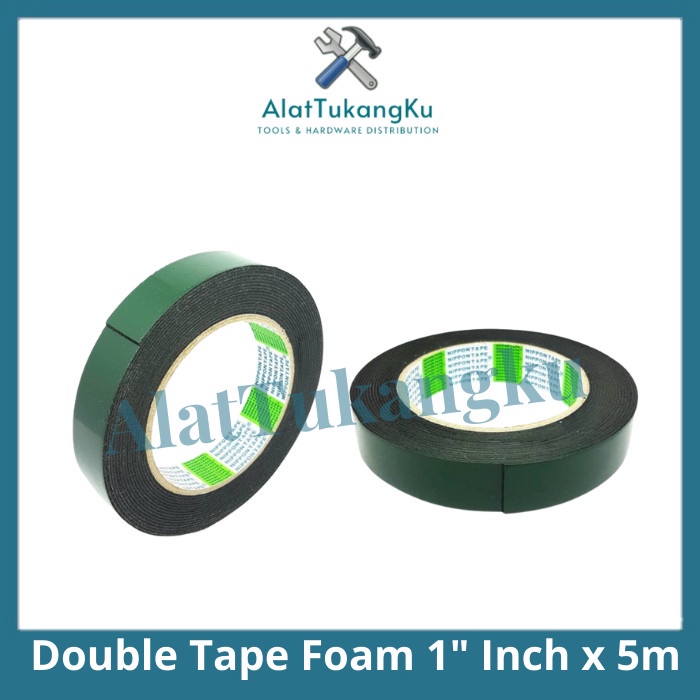 Jual Isolasi Hijau Double Tape 22 mm 1" Inch x 5m Solatip Lakban Isolasi Bolak Balik Hijau Busa ...