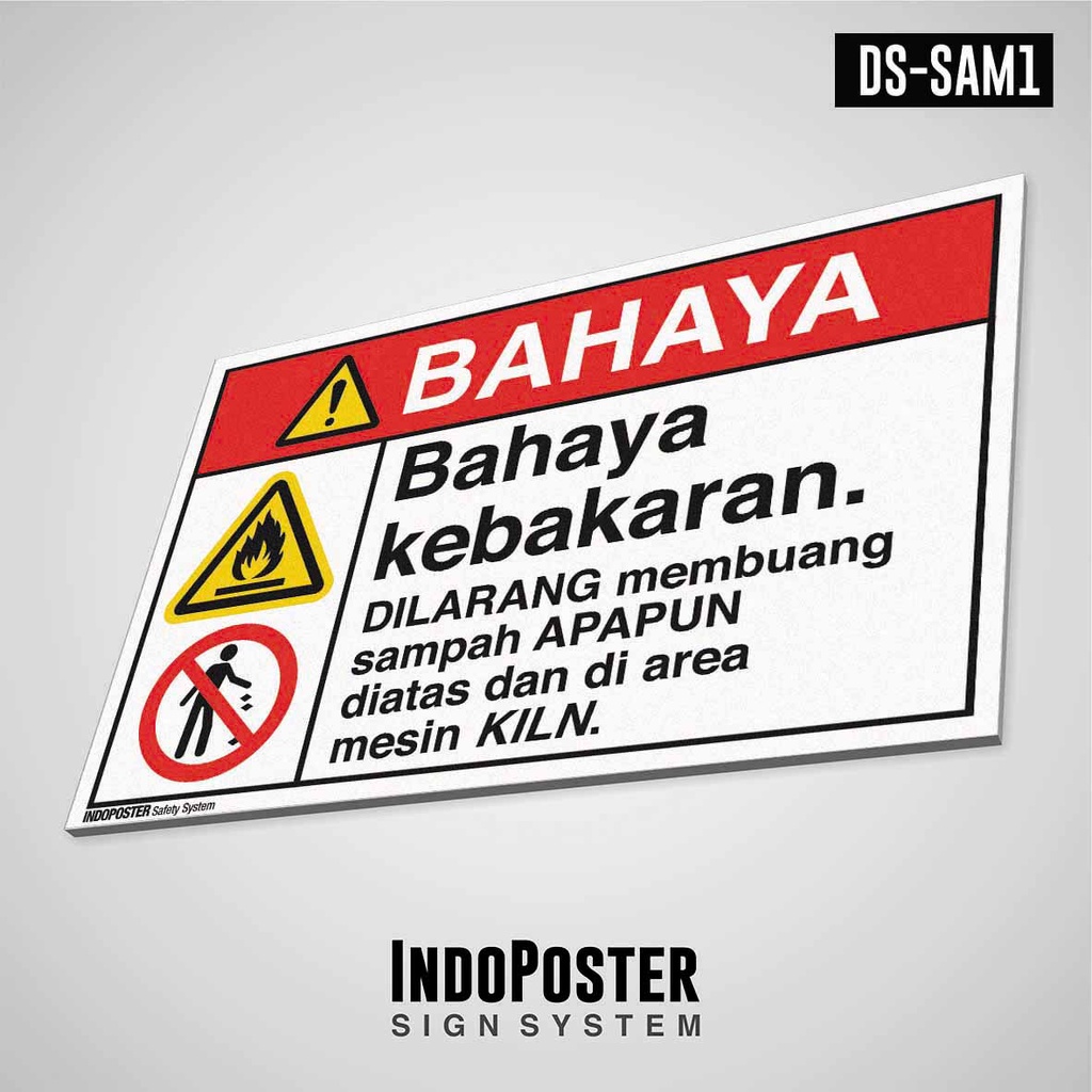 Jual Safety Sign Rambu K3 PVC ANSI Bahaya Kebakaran Dilarang Buang ...