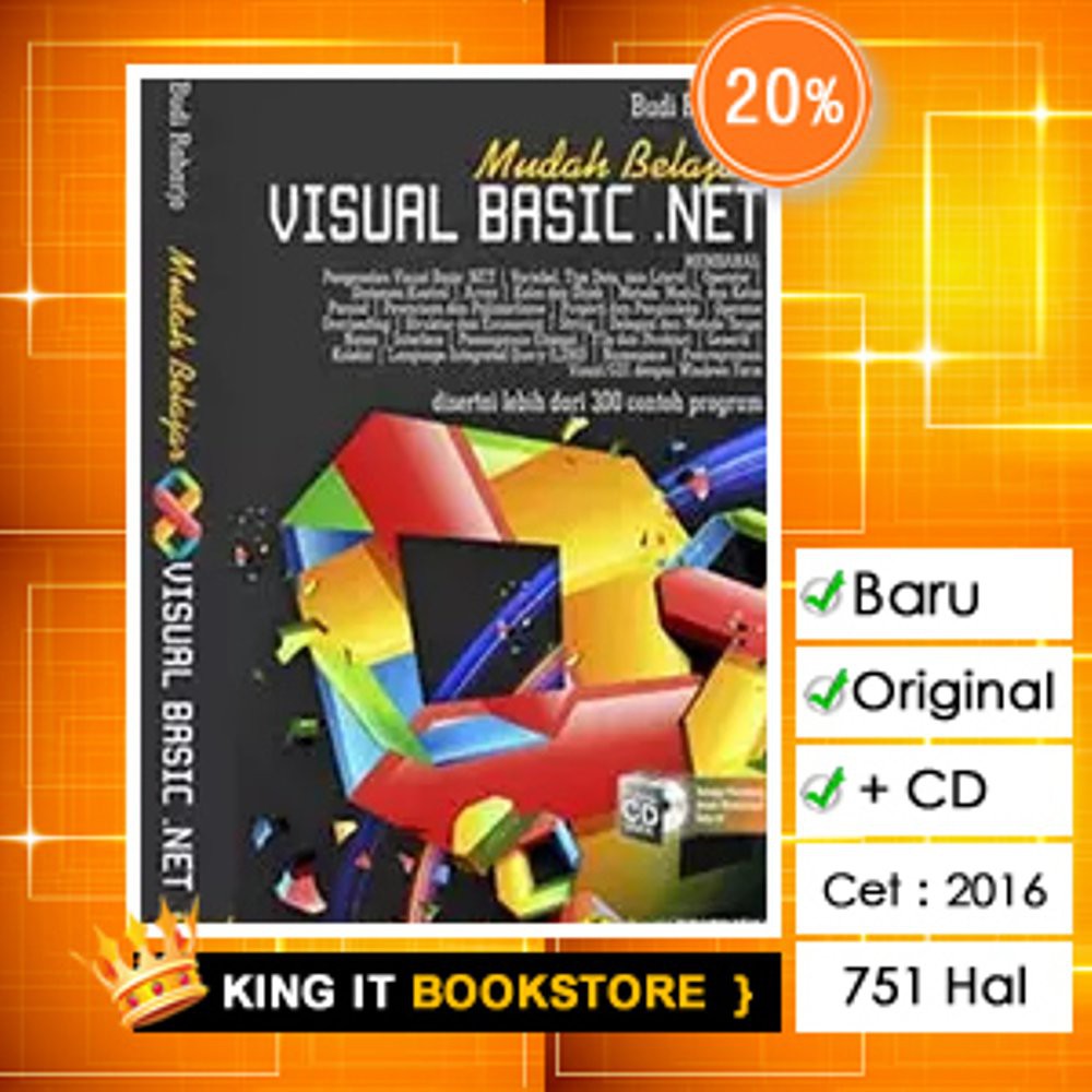 Jual Buku MUDAH BELAJAR VISUAL BASIC NET DISERTAI LEBIH DARI 300 CONTOH ...