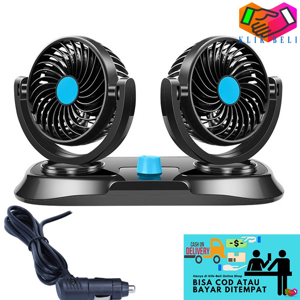 Jual Kipas Angin Mobil Double Fan / Kipas Angin Mobil Ganda 12 Volt | Shopee Indonesia