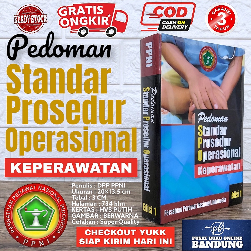 Jual PEDOMAN STANDAR PROSEDUR OPERASIONAL KEPERAWATAN SDKI SIKI SLKI BUKU SOP PERAWAT BUKU SPO ...