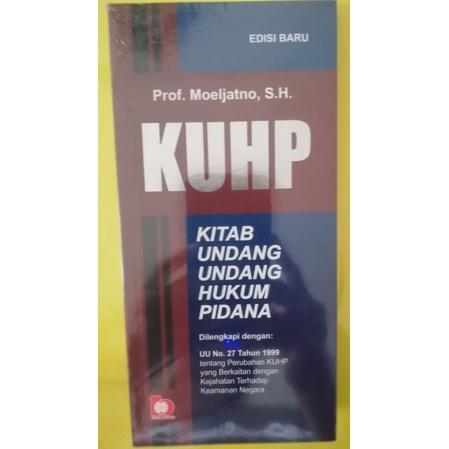 Jual KUHP KITAB UNDANG-UNDANG HUKUM PIDANA - PROF. MOELJATNO - BUMI ...