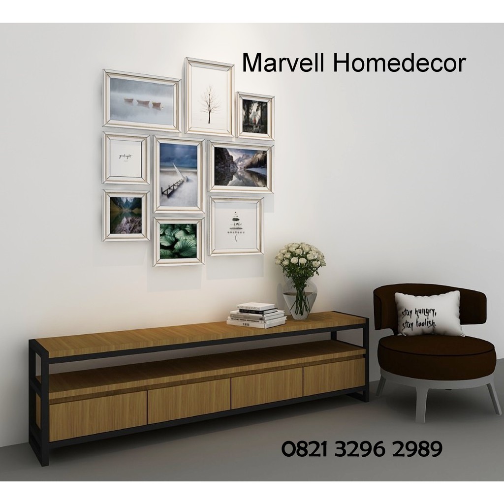 Jual Rak Kabinet Bufet Meja TV Bahan Besi Lemari Kecil Dekorasi Rumah ...