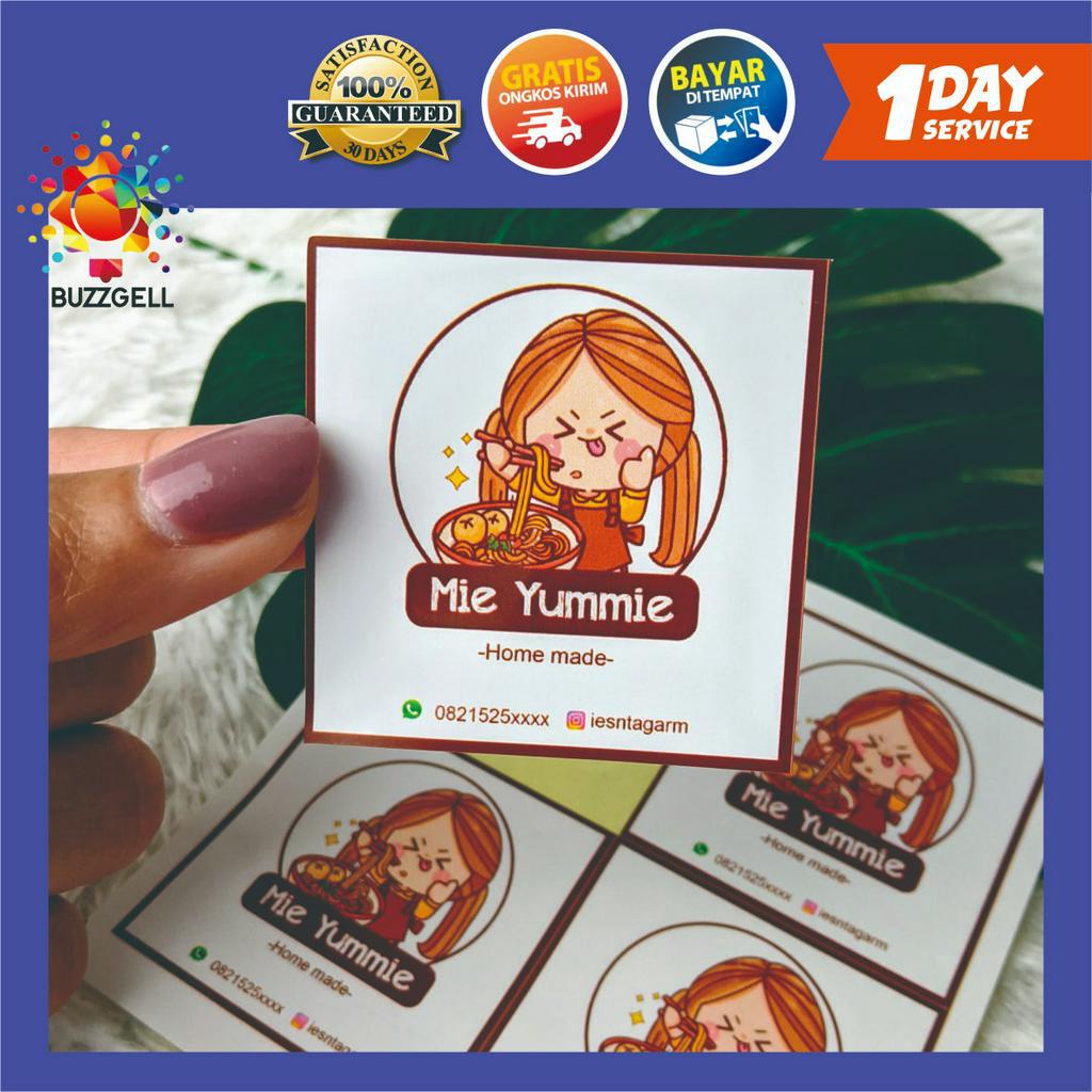 Jual Stiker Label Makanan Bentuk Kotak Sticker Custom Kemasan Toples ...