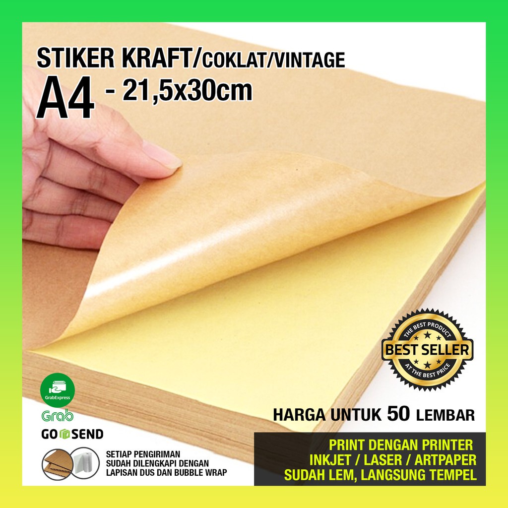 Jual [A4 - 21,5x30cm - PAKET 50 LEMBAR] ISI 50 lbr STIKER / STICKER ...