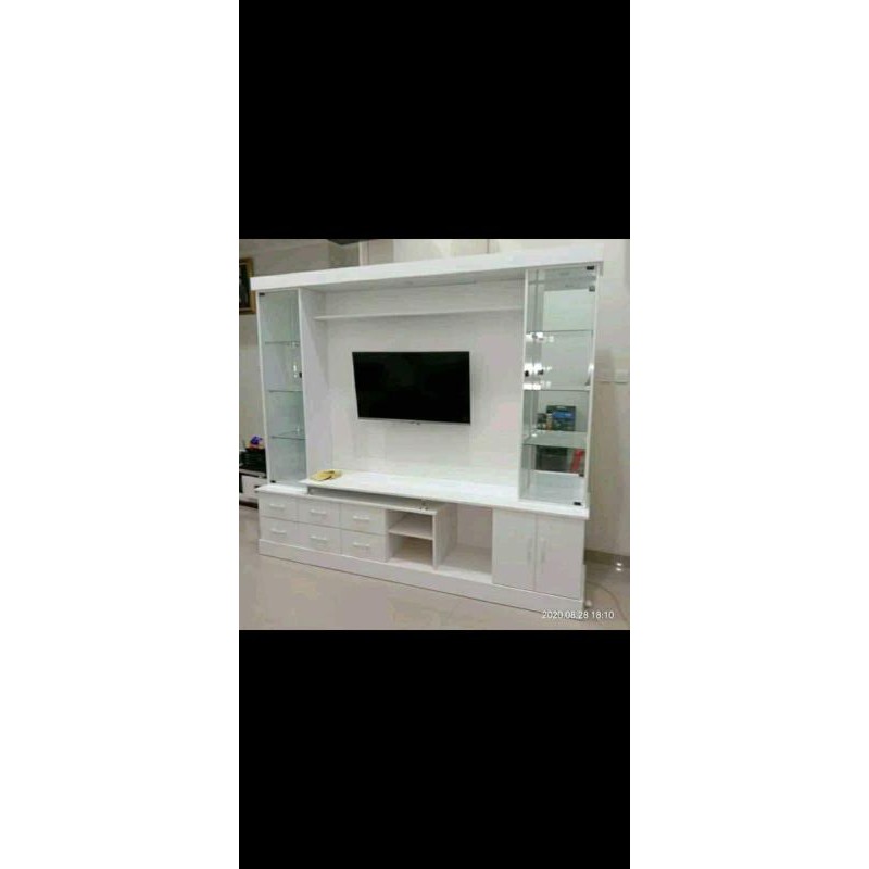 Jual meja TV atau buffet full putih design minimalis | Shopee Indonesia