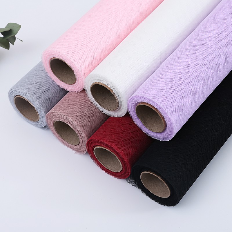 Jual [50 cm x 450 cm] Mesh Jaring Motif Bintik / Flower Mesh Roll ...