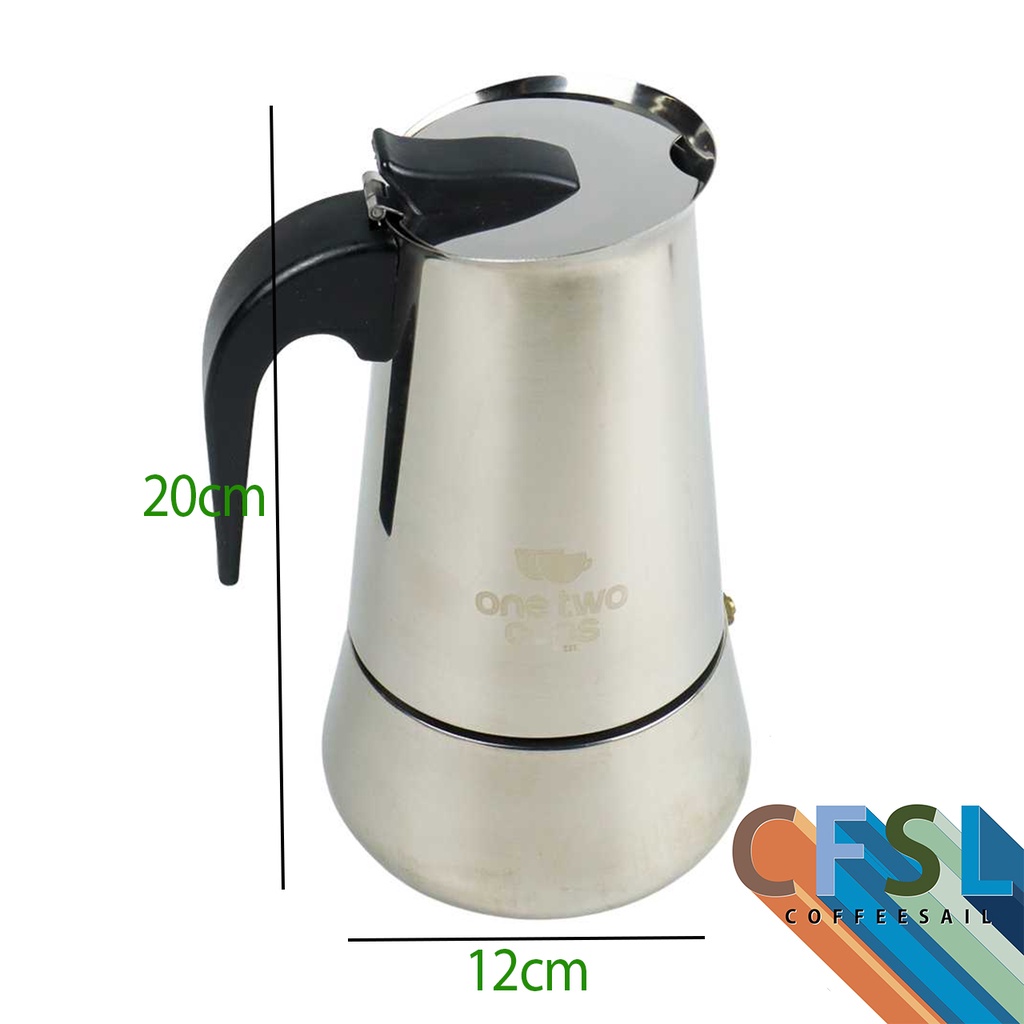 Jual MOKA POT STAINLESS ESPRESSO COFFEE MAKER STOVE TOP PERKOLATOR ALAT ...
