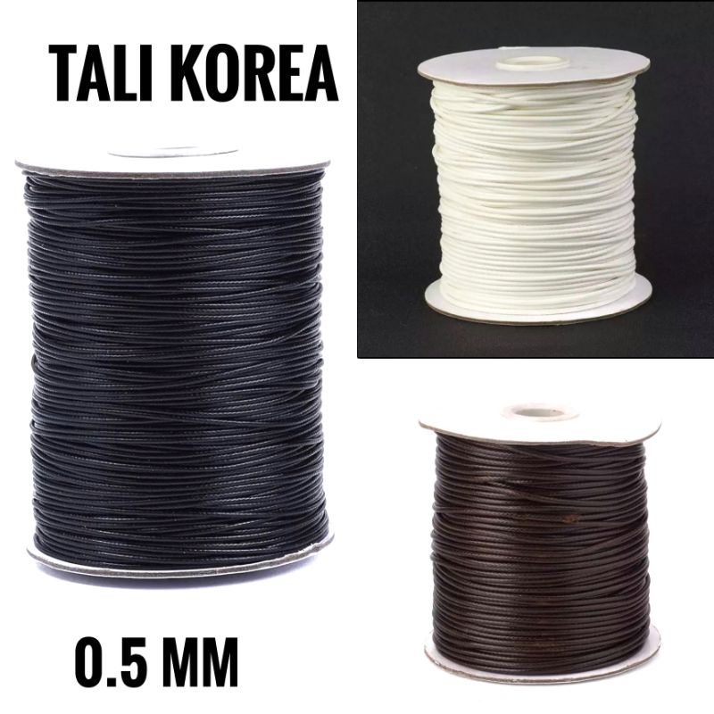 Jual 5 meter TALI KOREA HITAM DAN PUTIH 0.5 MM DAN 0.8 MM| BAHAN ...
