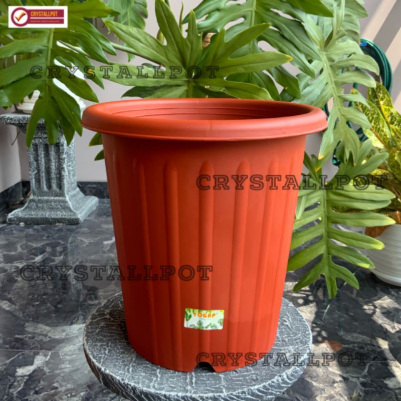 Jual pot bunga tanaman tinggi yogap YPT 30 MERAH BATA - bahan tebal ...